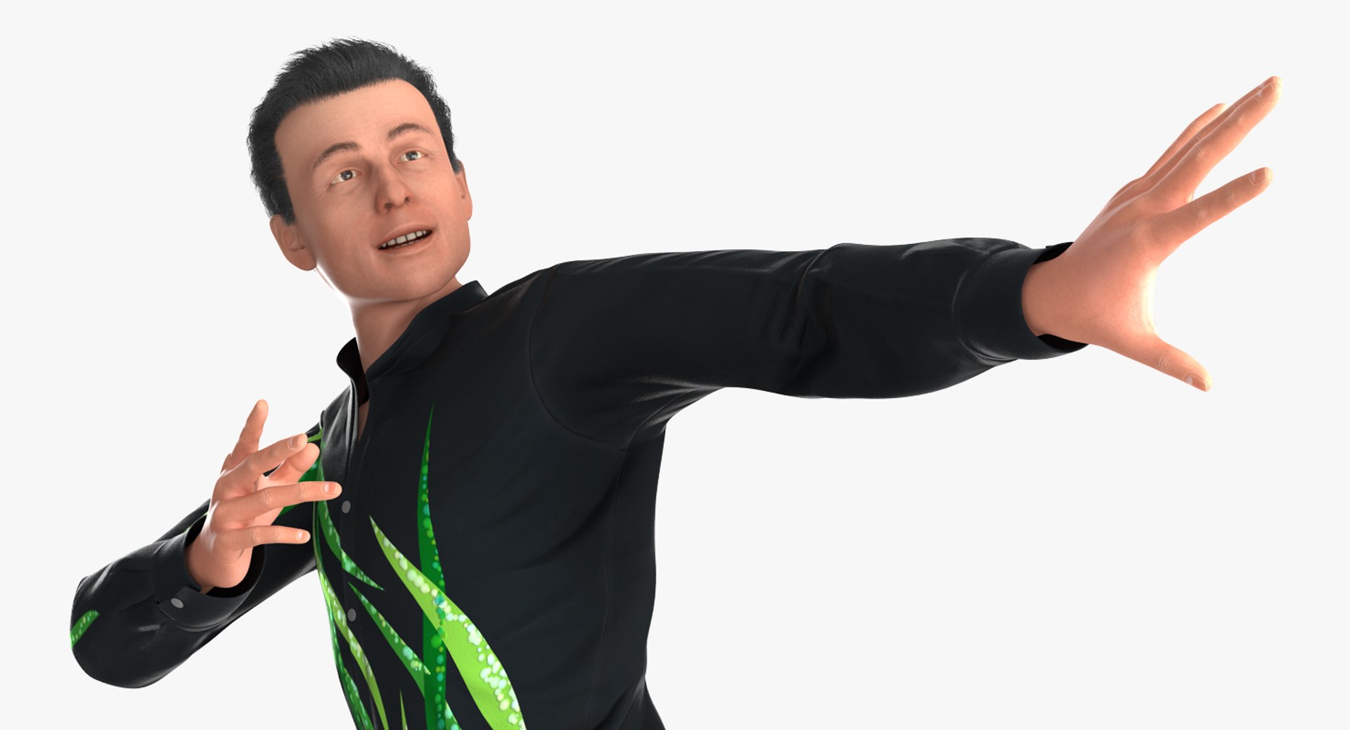 3D male figure skater rigged model | 1148680 | TurboSquid