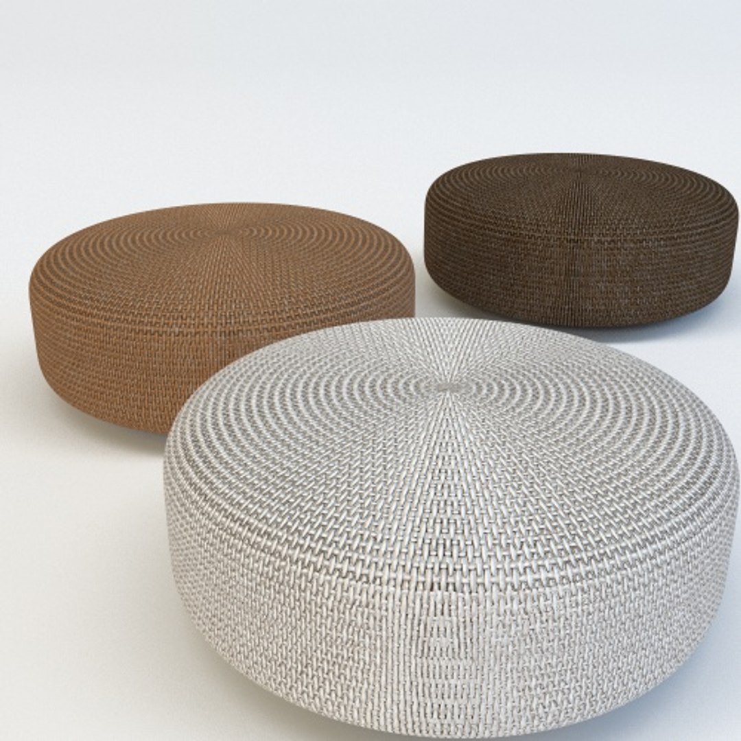 3d Pouf Rattan Model