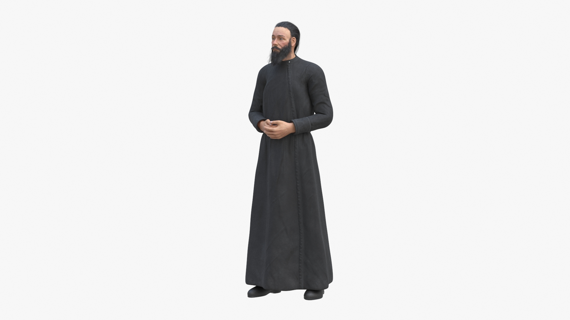 Monk Of Orthodox Church Wearing Cassock Standing 3D Model - TurboSquid ...