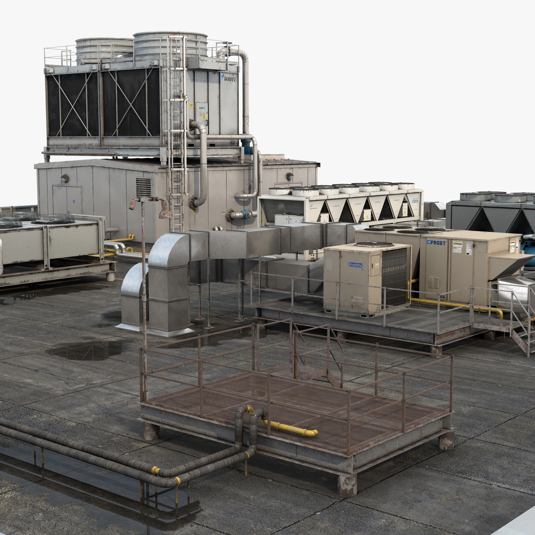 3D rooftop hvac systems model - TurboSquid 1403951