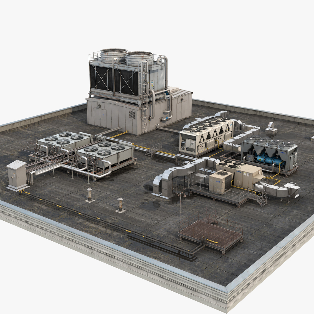 3D rooftop hvac systems model - TurboSquid 1403951