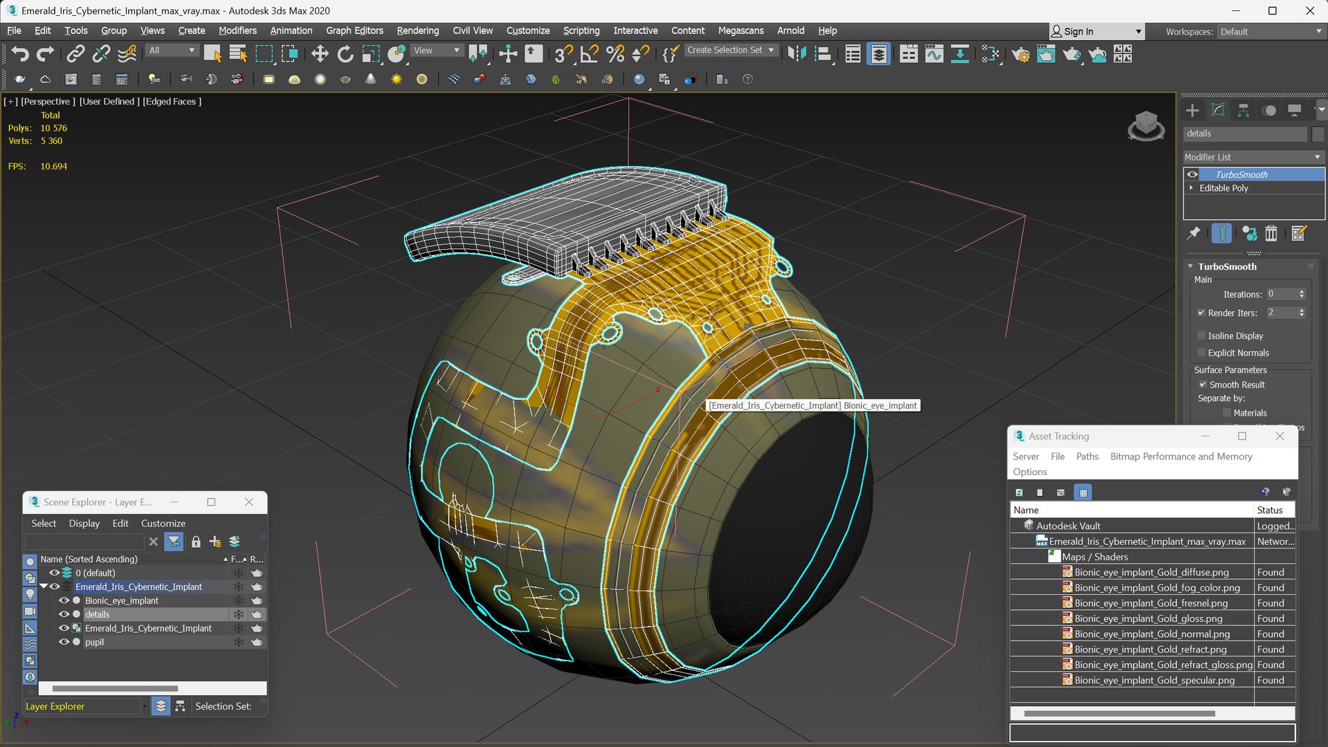 3D Emerald Iris Cybernetic Implant - TurboSquid 2325150