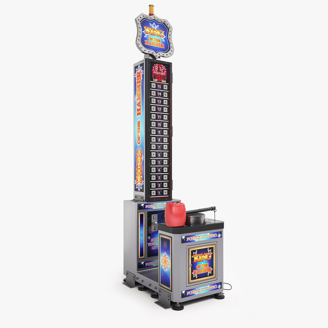 3d king hammer arcade machine model