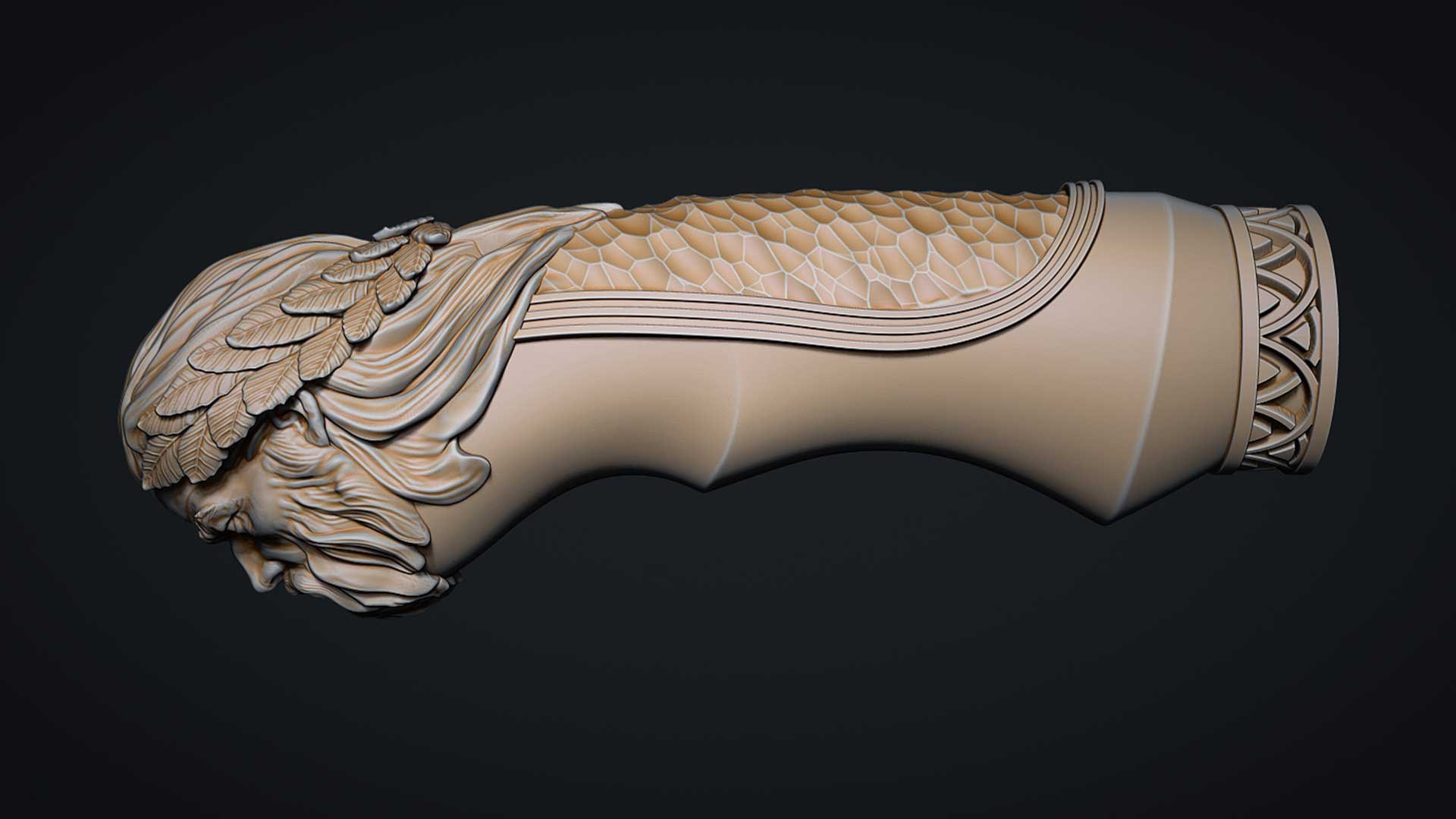 Zeus Head Knife Handle 3D Model - TurboSquid 2290462