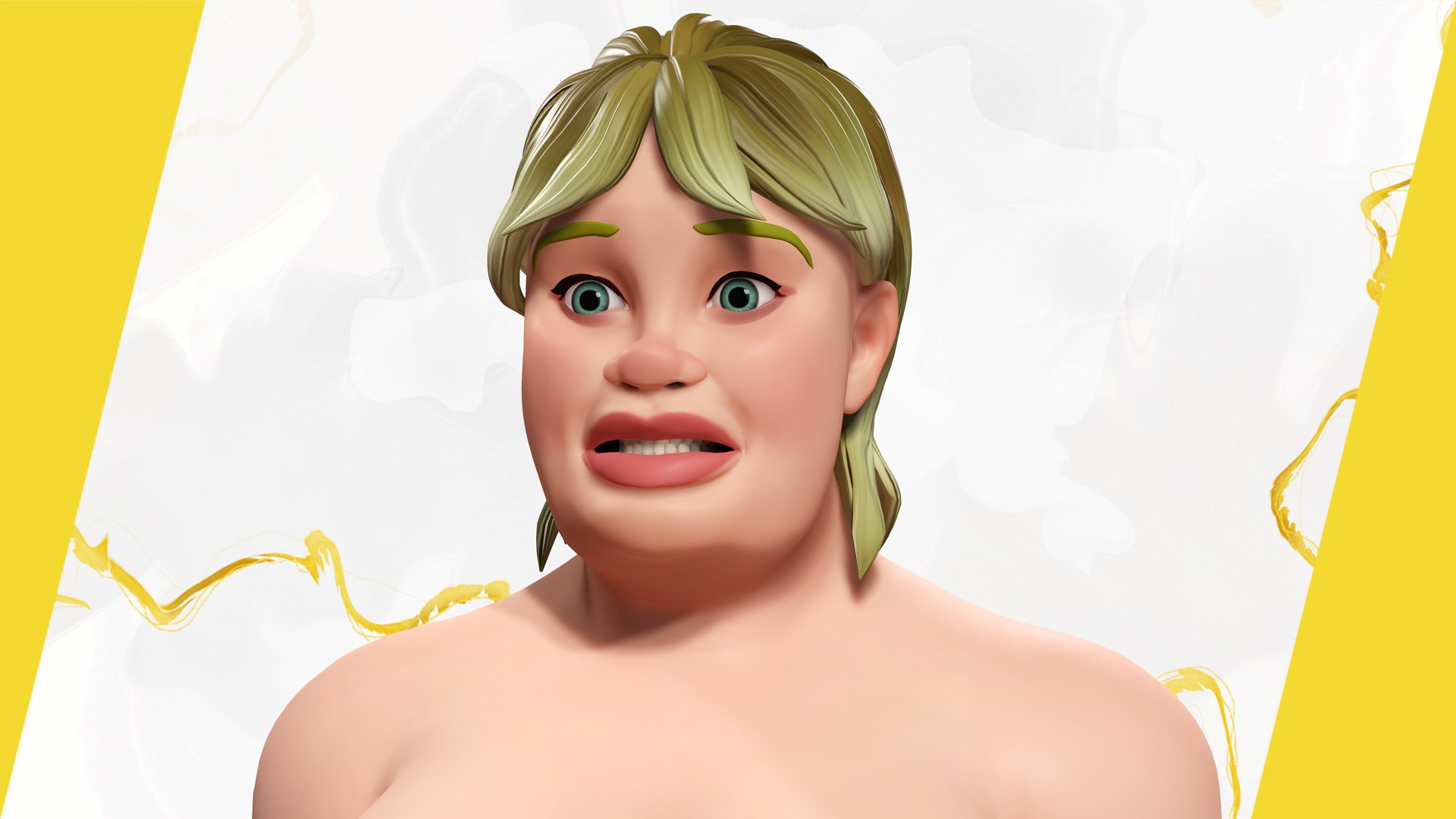 Curvy Swimsuit Female Character Plus-Size Stylized Character Low-poly ...