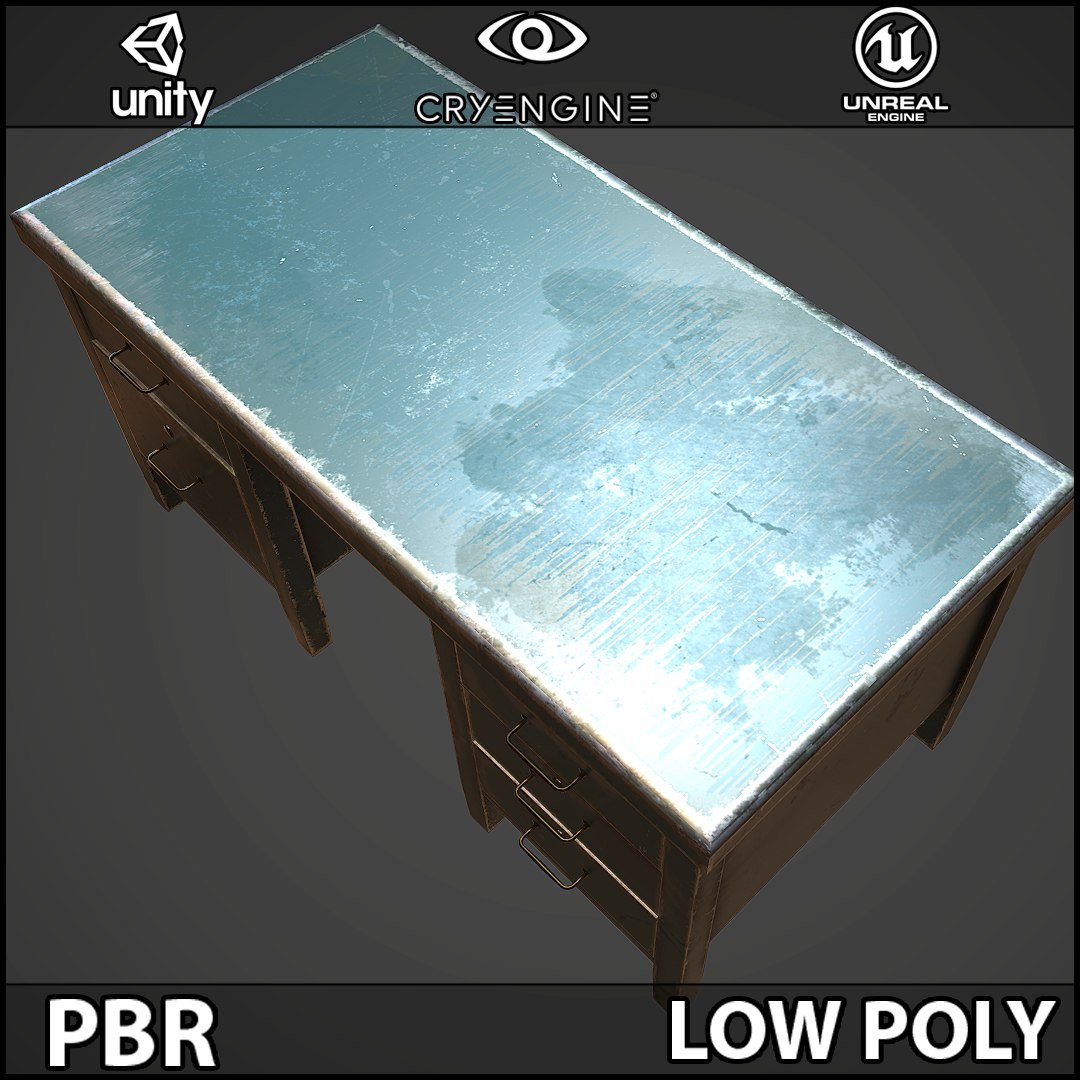 Metal Table 3D Model - TurboSquid 1232224