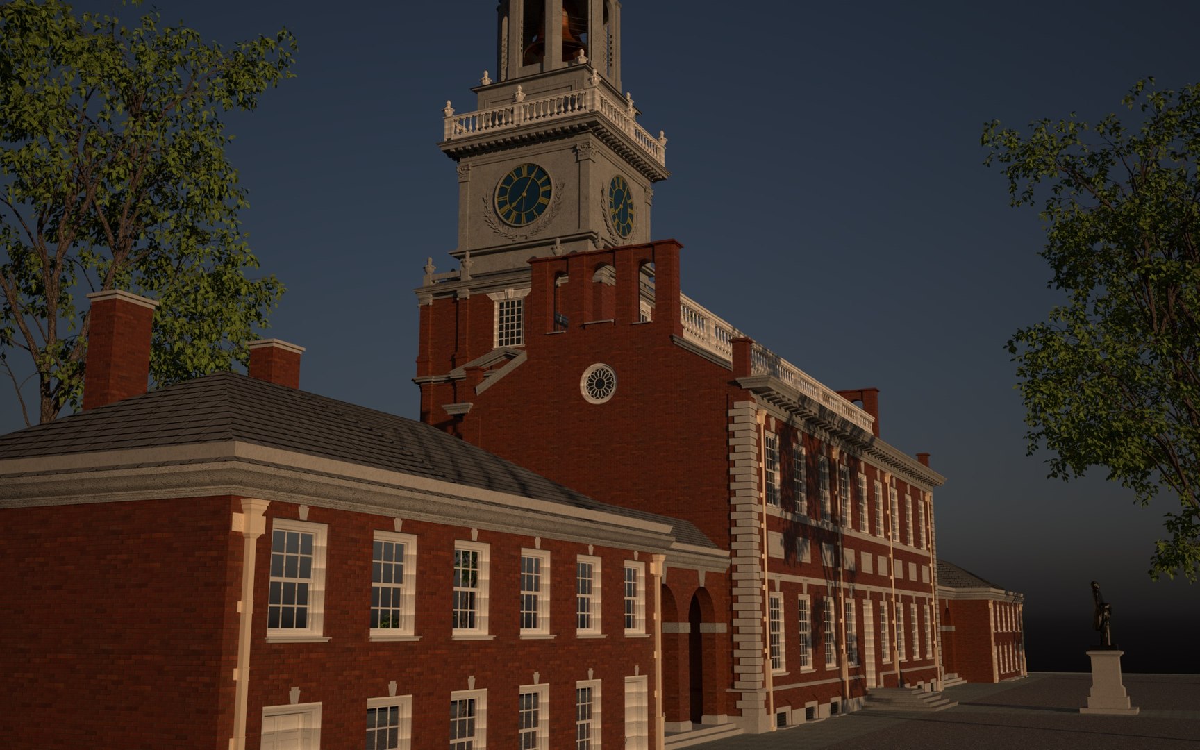 3D Independence Hall Model - TurboSquid 1791534