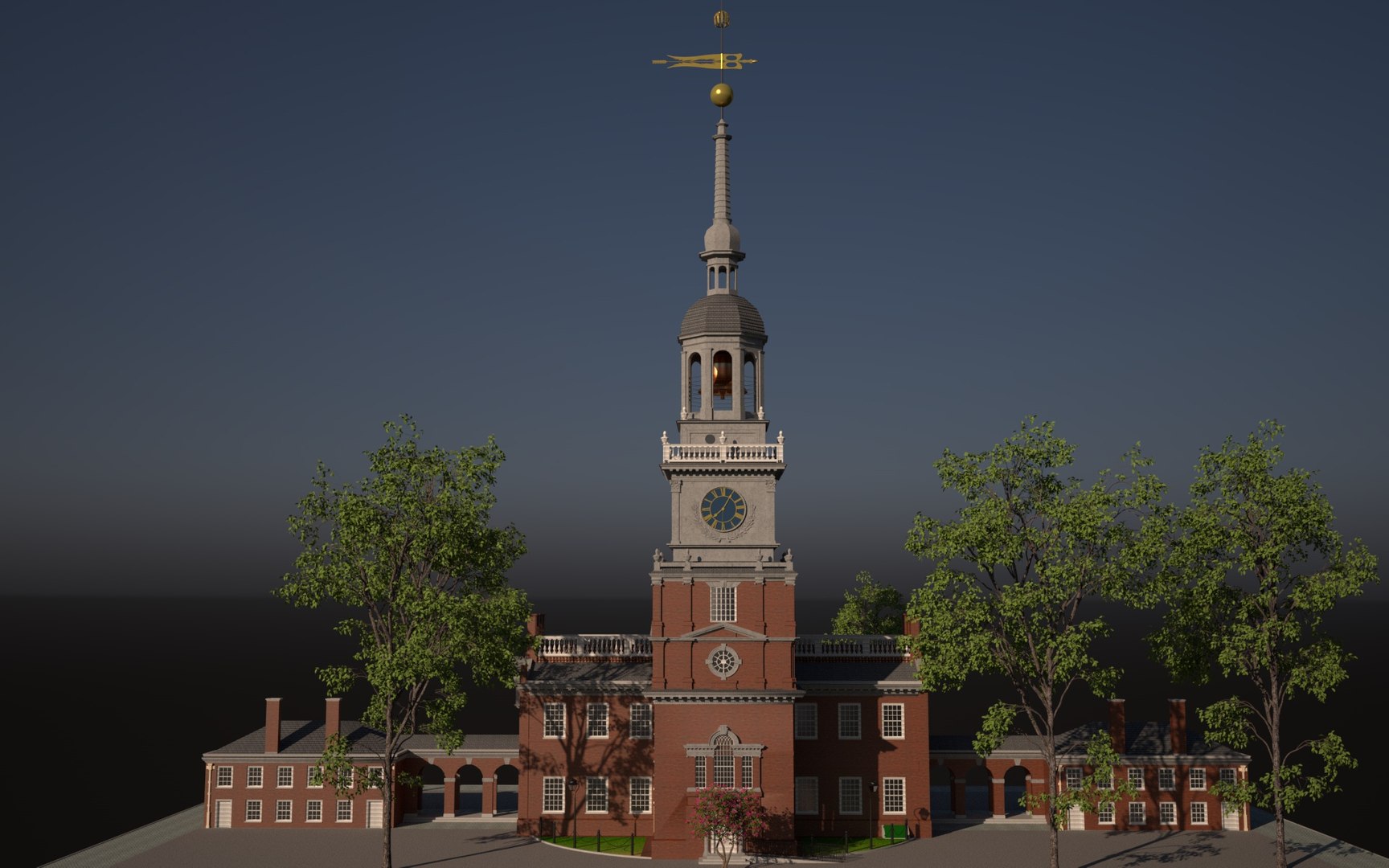 3D Independence Hall Model - TurboSquid 1791534