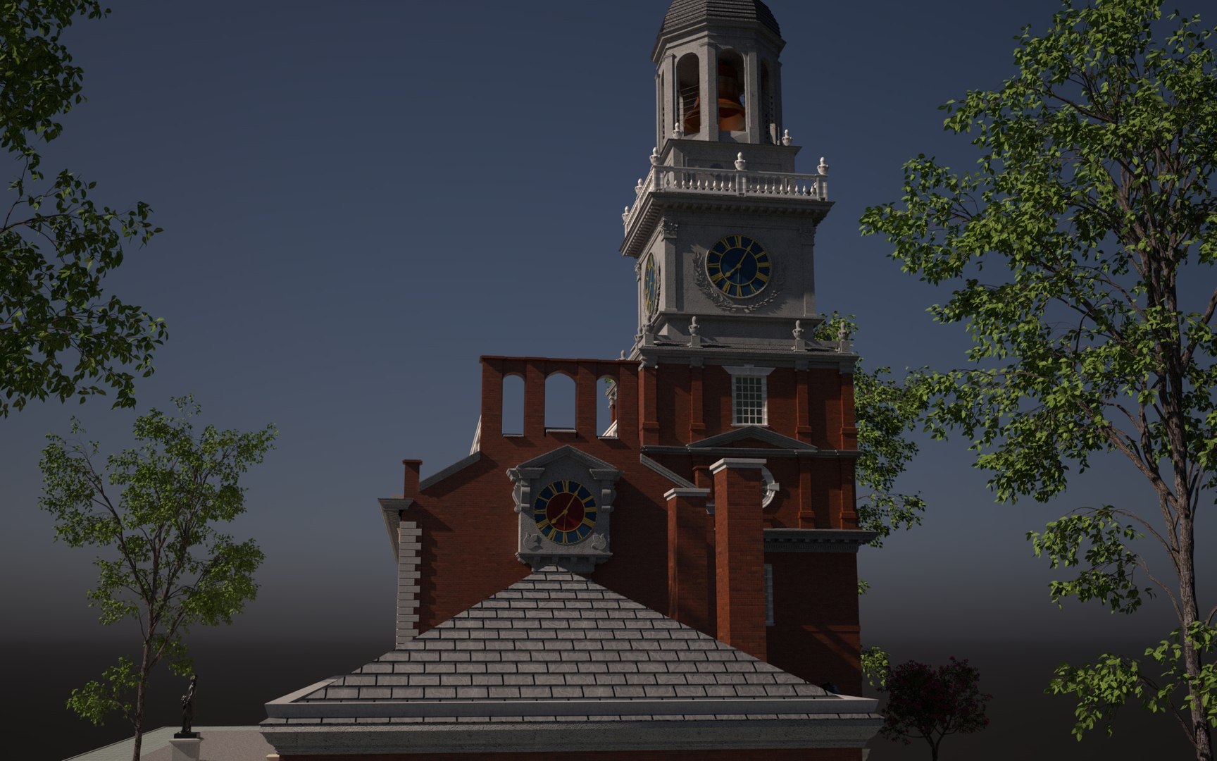 3D Independence Hall Model - TurboSquid 1791534