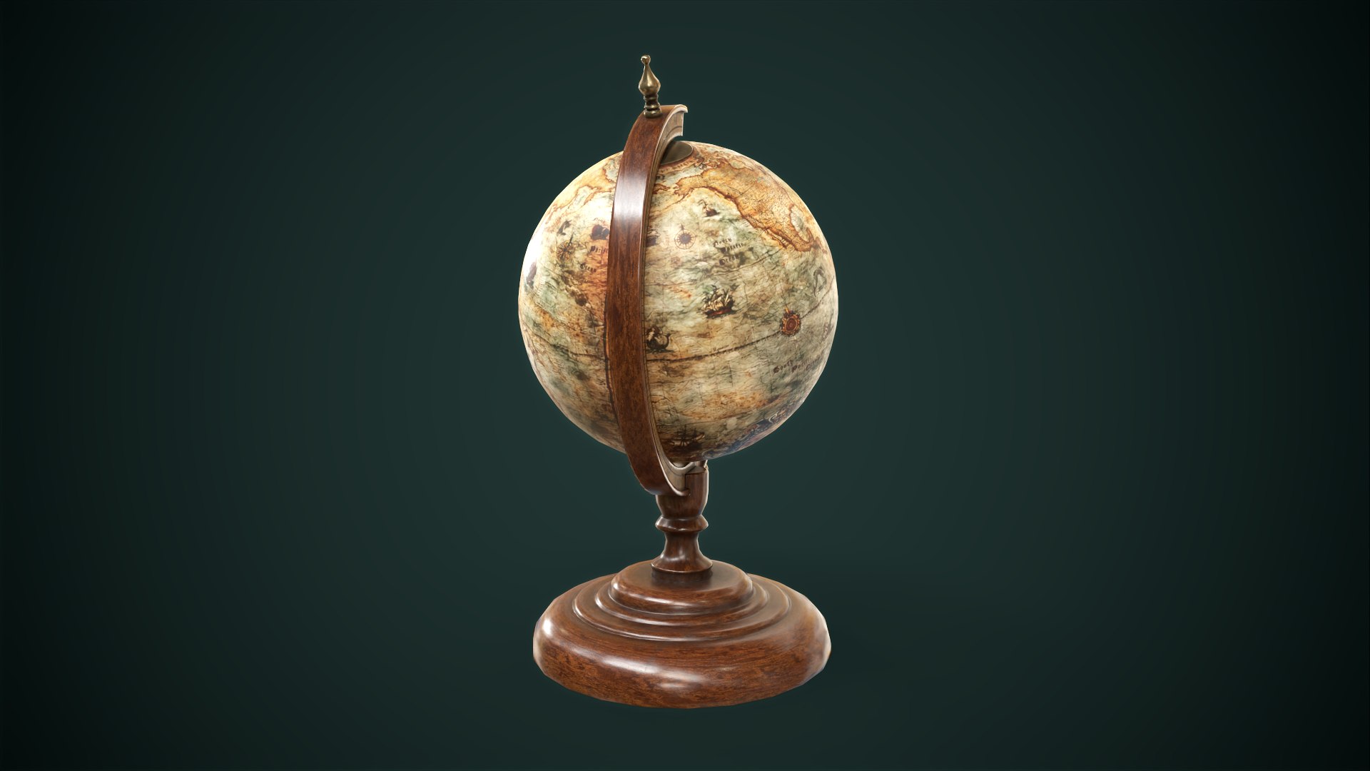 3D Vintage Globe - TurboSquid 2039263