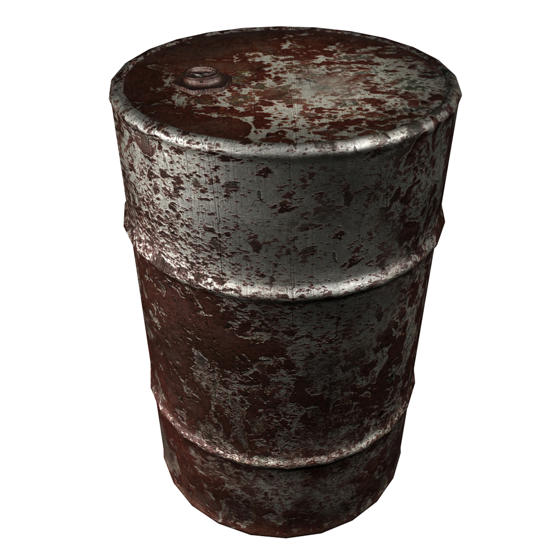 3d Model Of Rusted Oil Drum