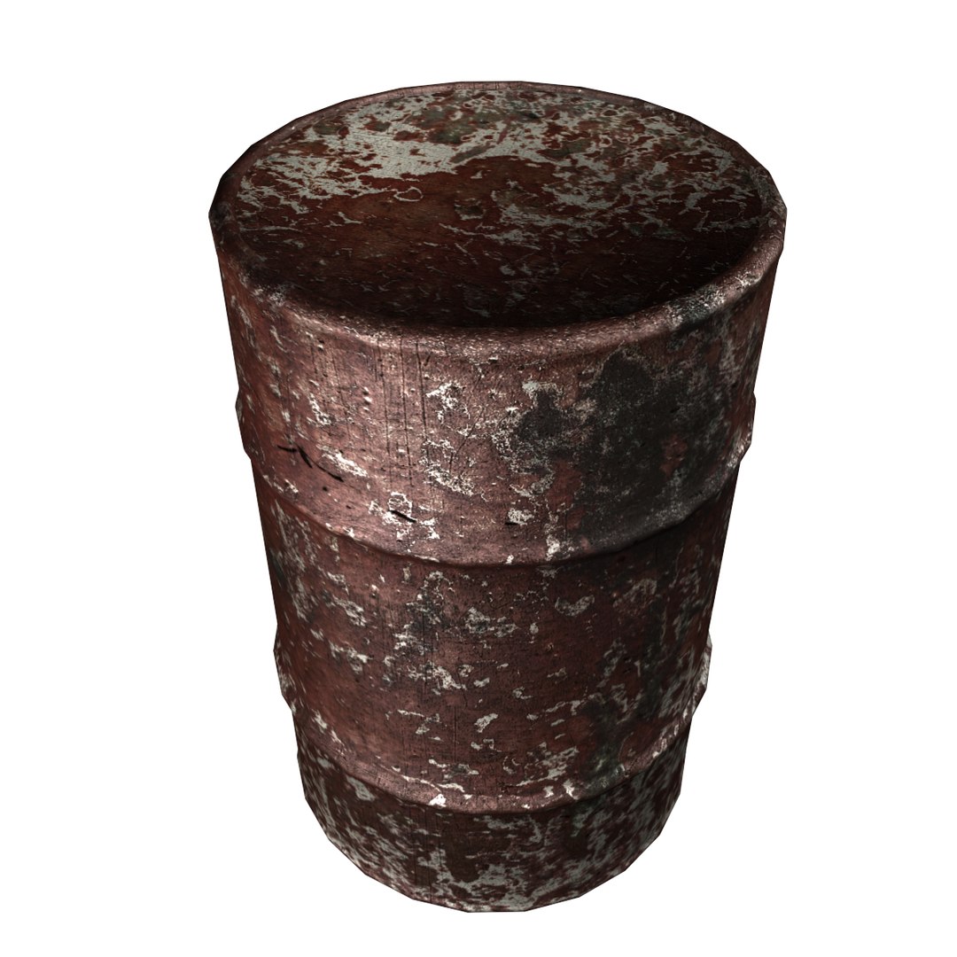 3d Model Of Rusted Oil Drum