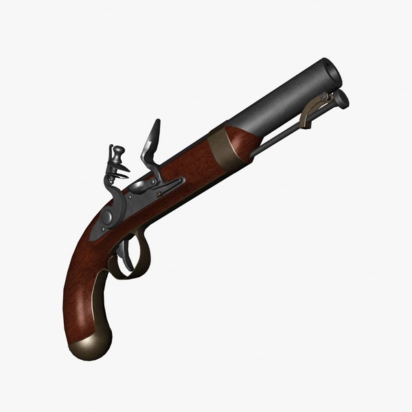 3D Modo flintlock pistol US
