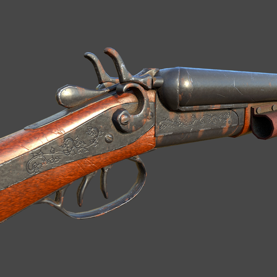 3d 1864 wells shotgun model