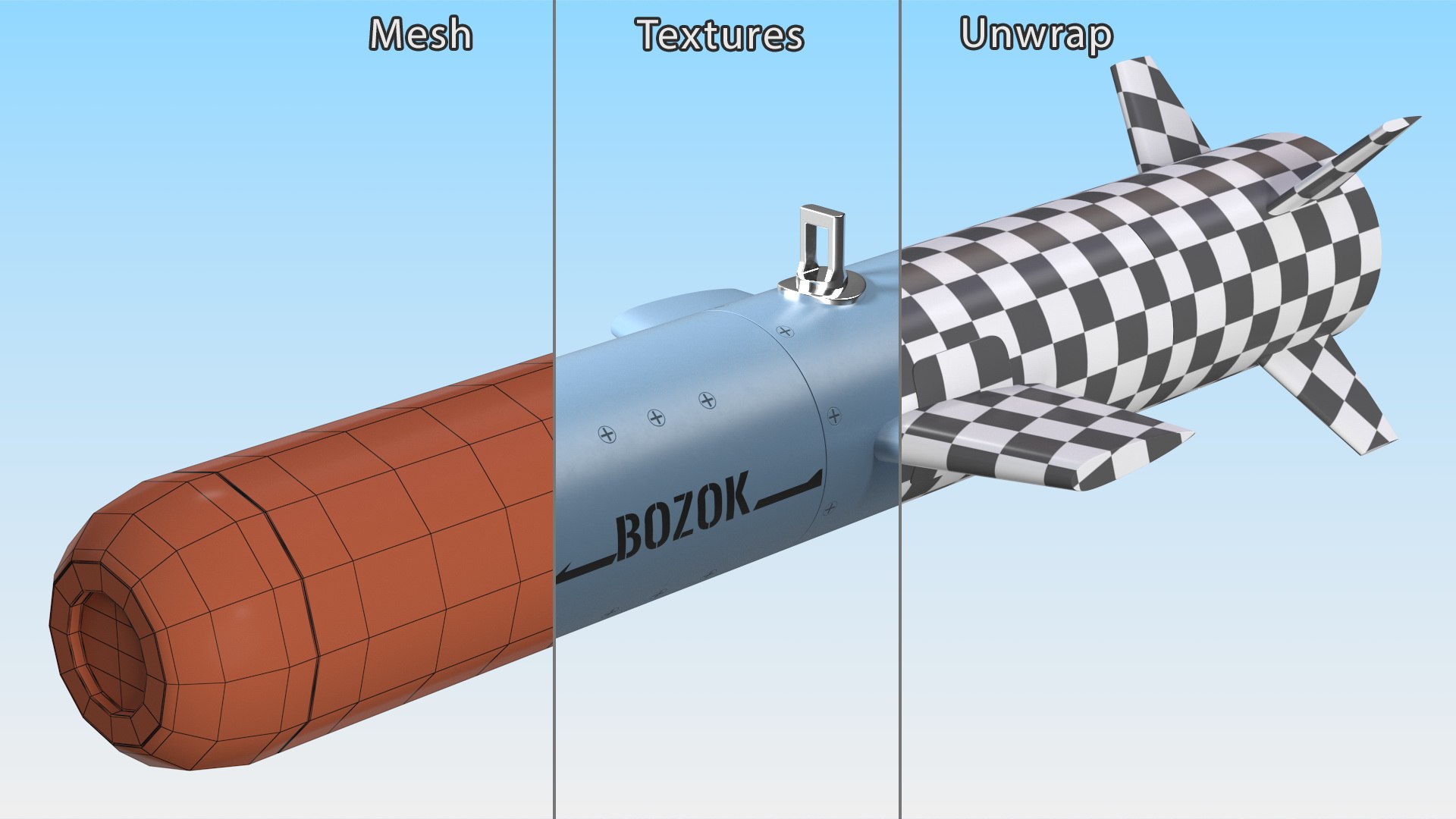 Bozok Laser Guided Rocket 3D Model - TurboSquid 2131246
