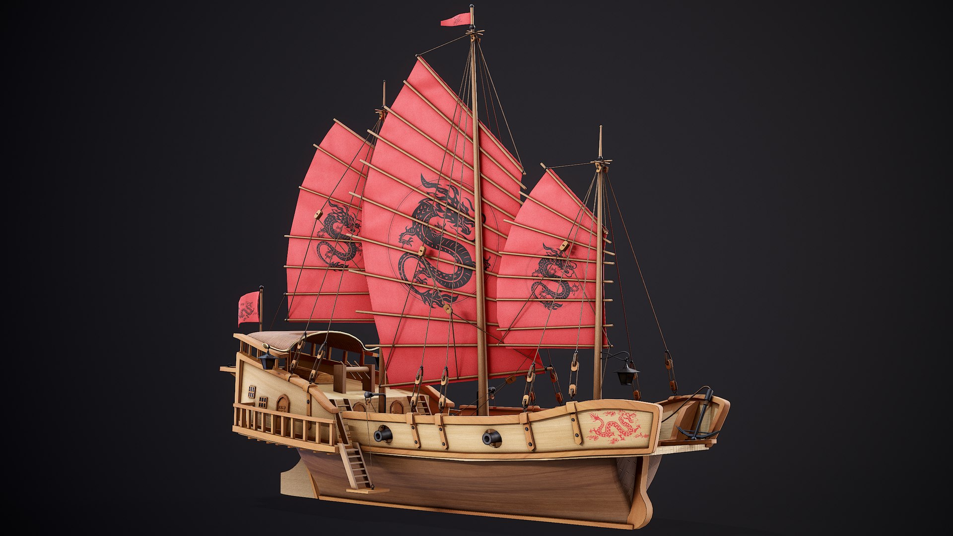 Junk pirate vessel 3D - TurboSquid 1701288