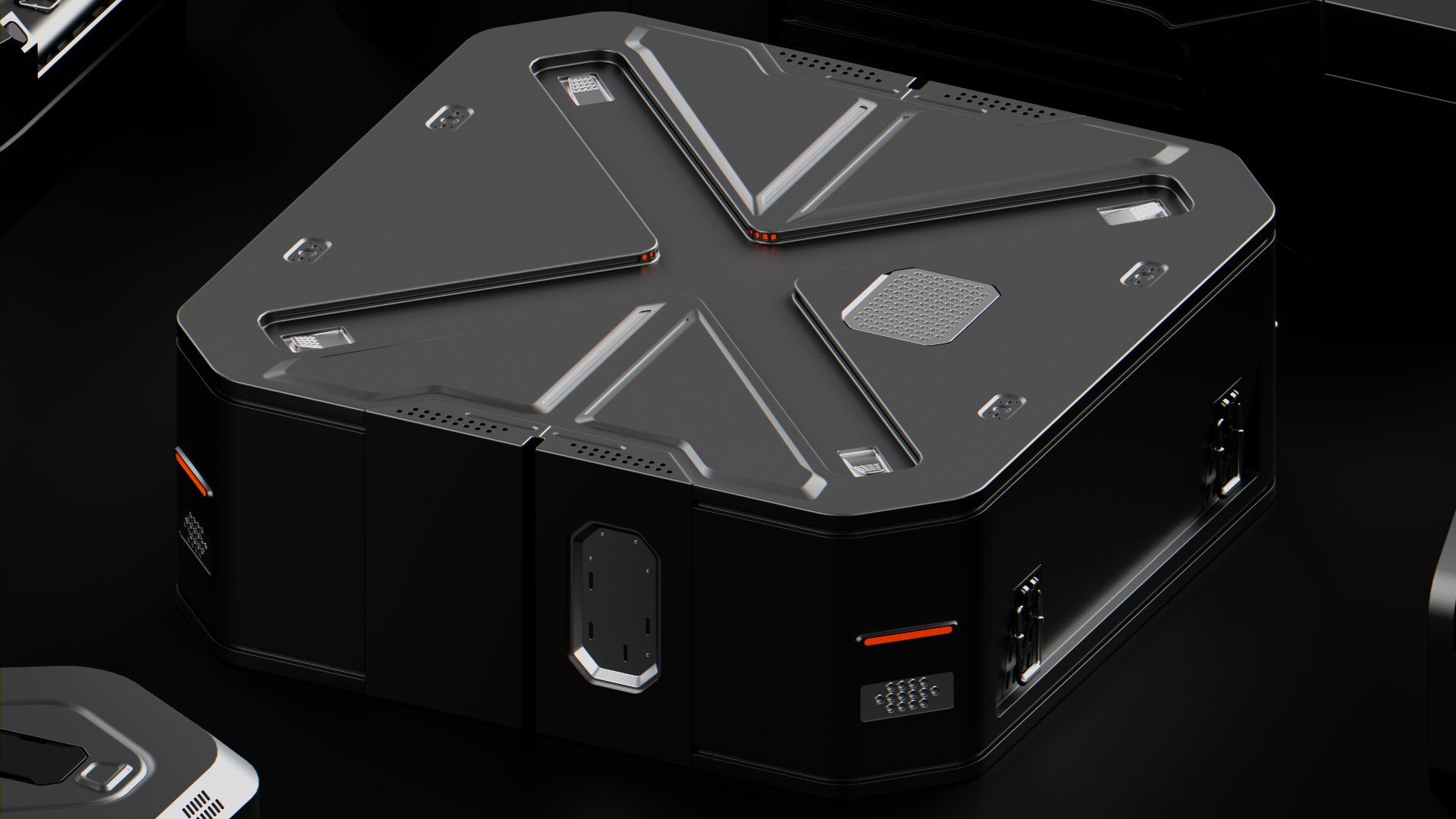 Sci-fi Boxes Futuristic 3d Model