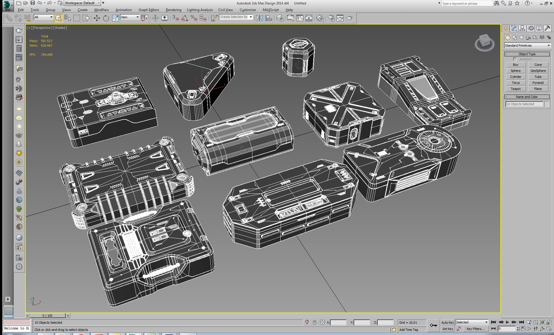 Sci-fi Boxes Futuristic 3d Model