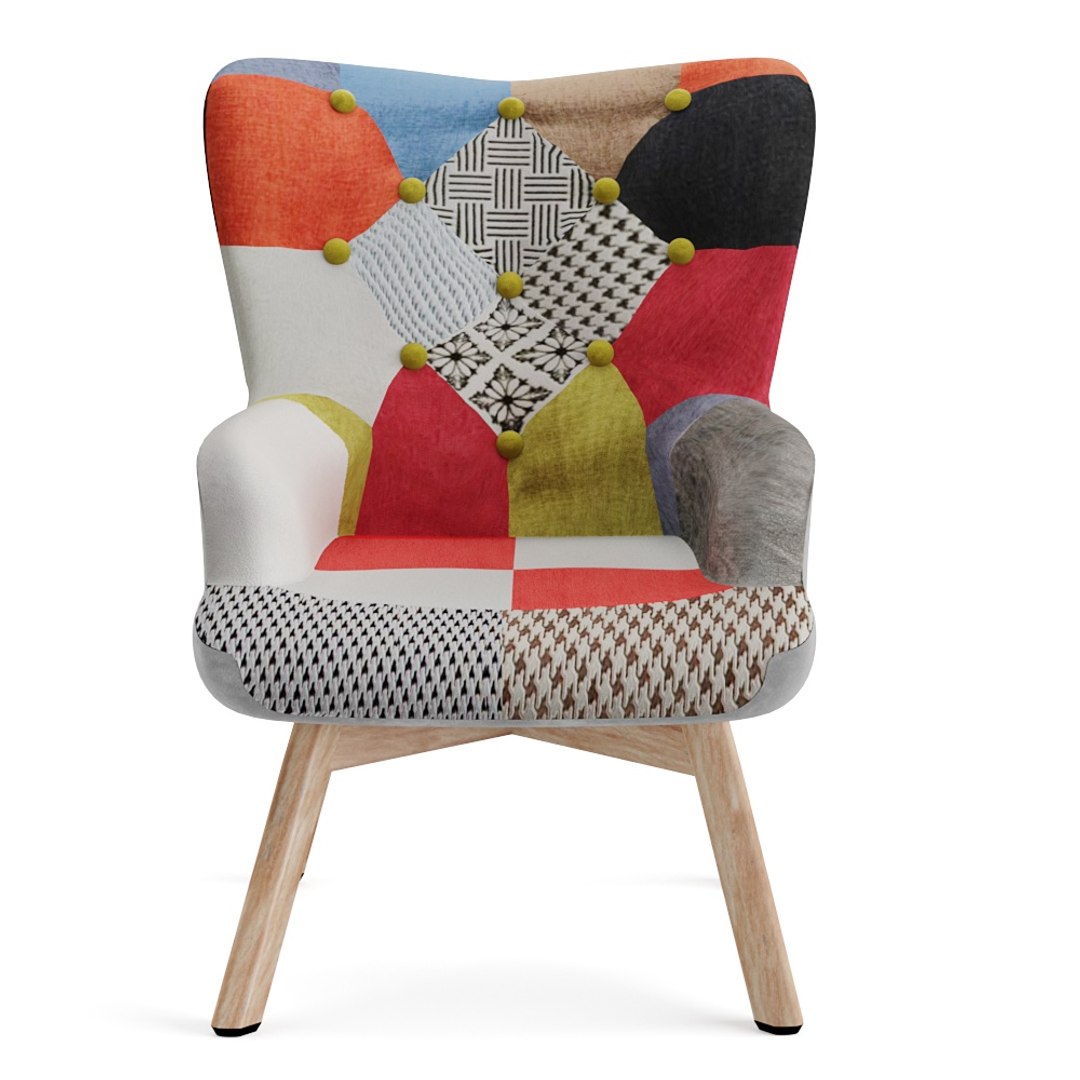 Armchair Patchwork 3D Model - TurboSquid 1571401