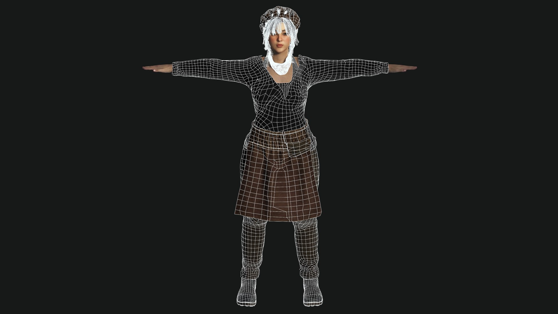 3D AAA 3D REALISTIC CHARACTER - WORKER BAKER GIRL SHOPKEEPER ...