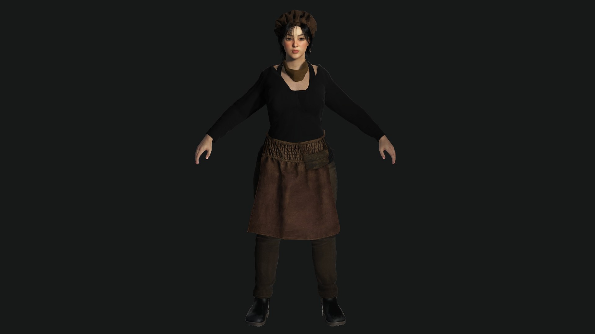 3D AAA 3D REALISTIC CHARACTER - WORKER BAKER GIRL SHOPKEEPER ...