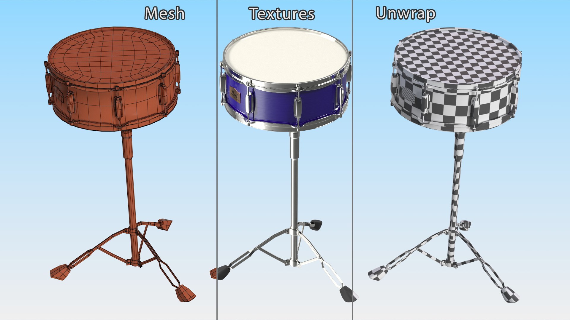 3D Model Snare Drum With Stand - TurboSquid 2172242