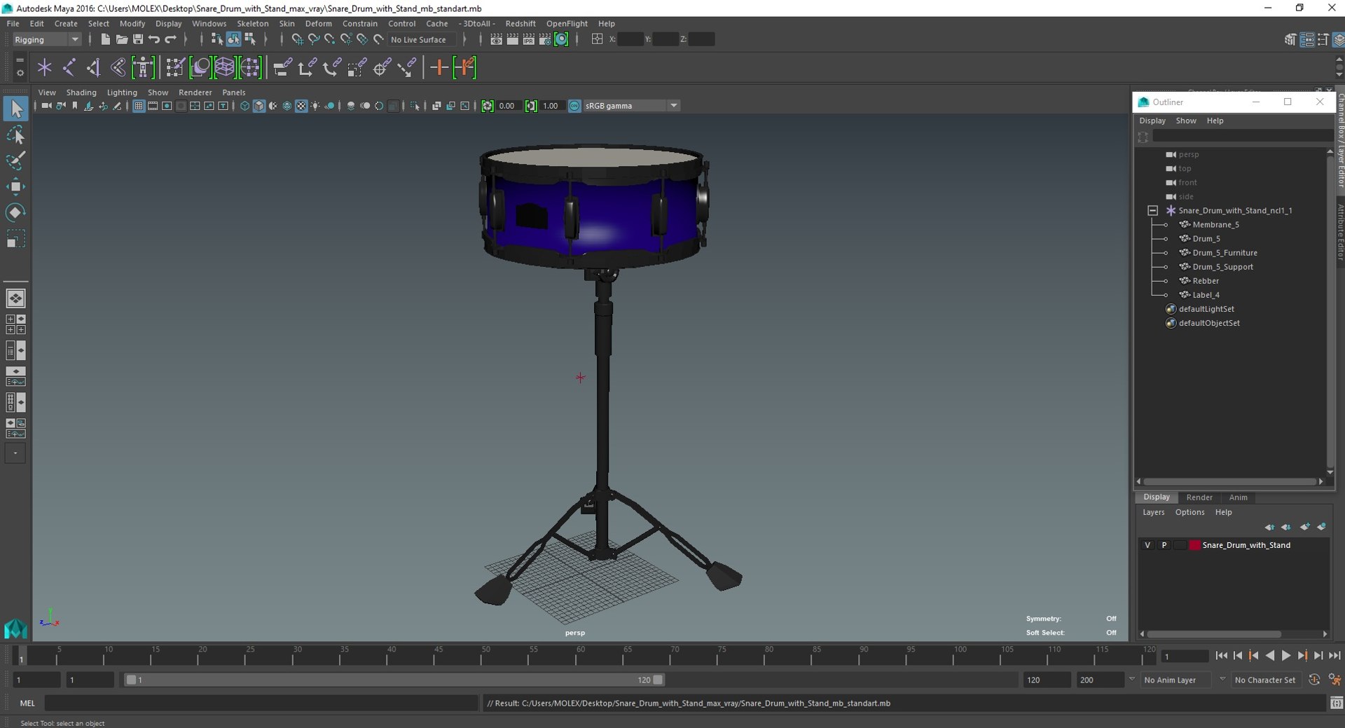 3D model Snare Drum with Stand - TurboSquid 2172242
