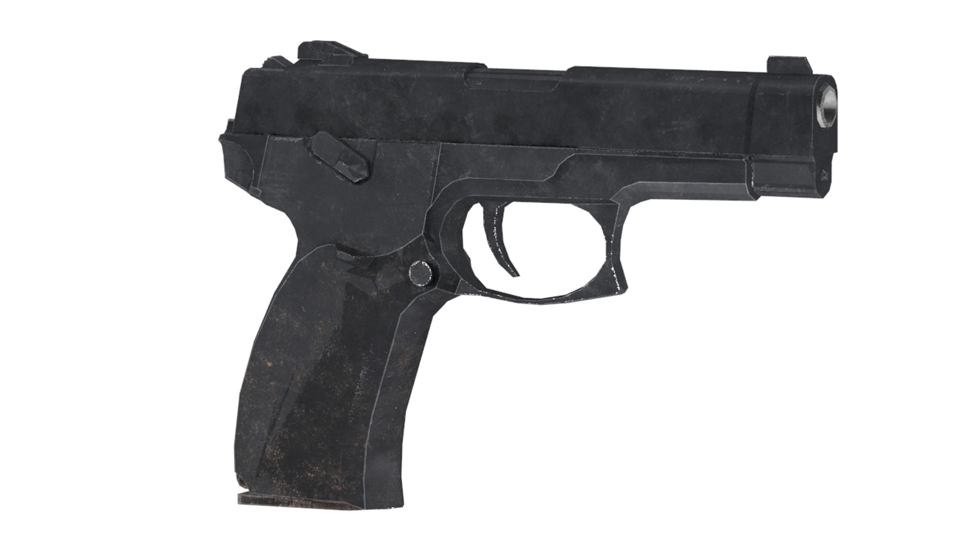 simple pistol 3d max