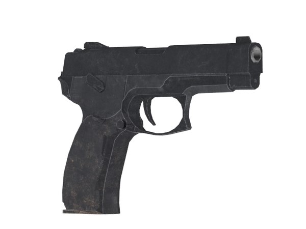 simple pistol 3d max
