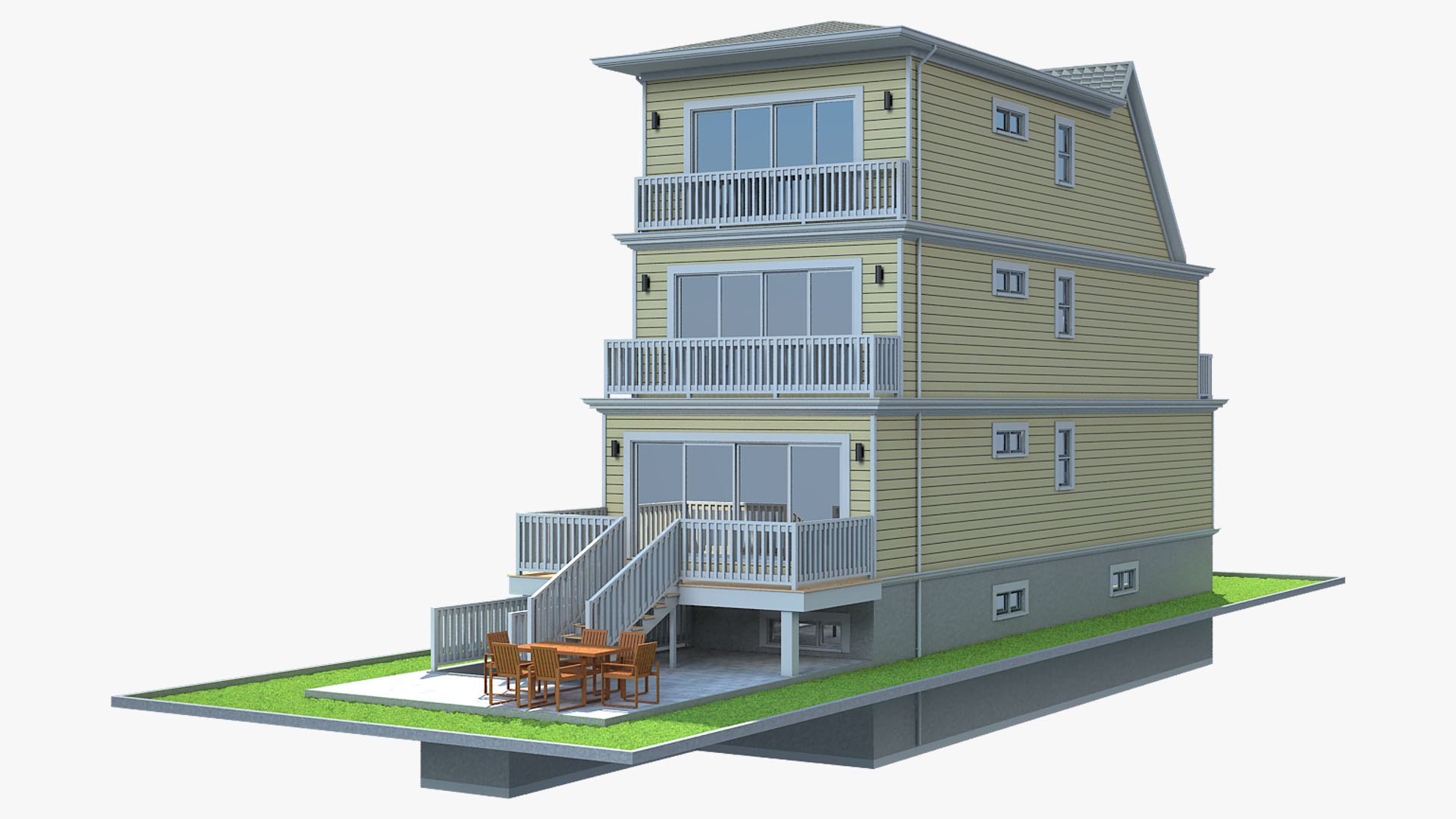 Family House Model - TurboSquid 1673518