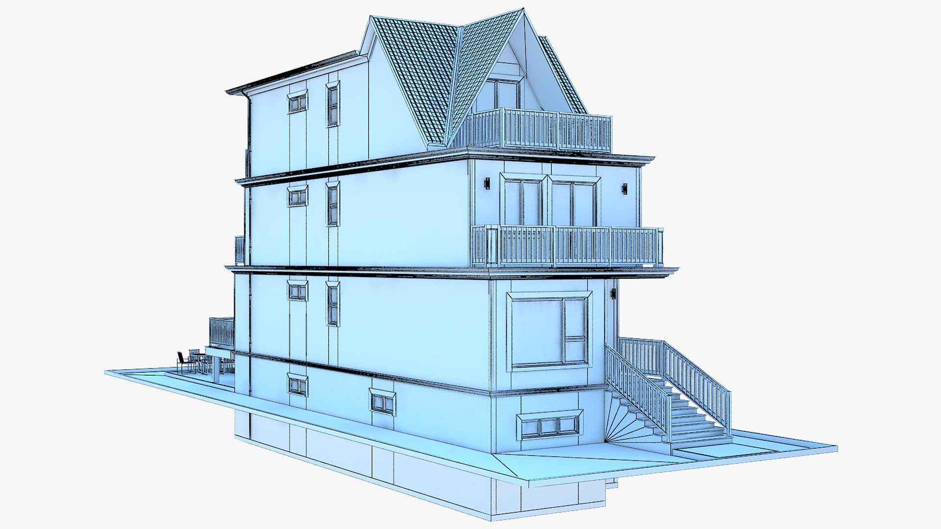 Family House Model - TurboSquid 1673518