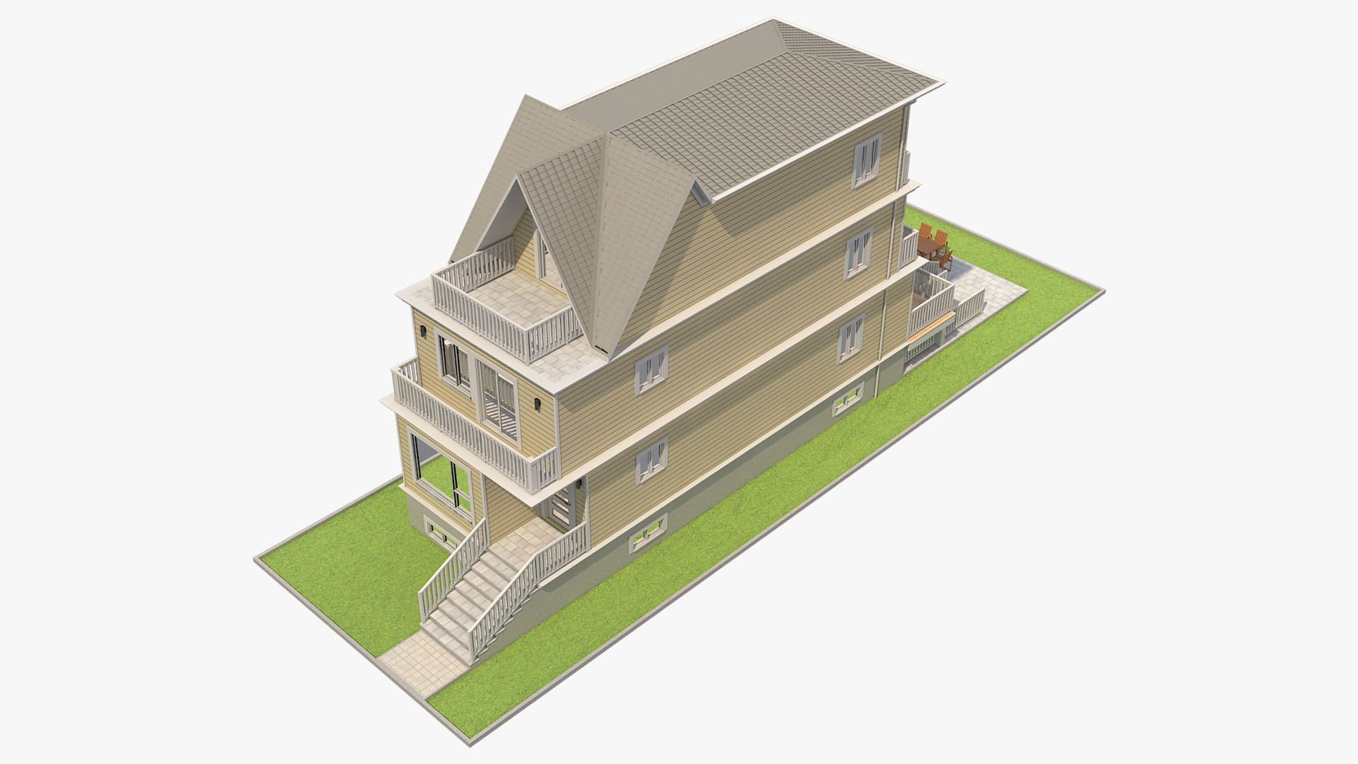 Family House Model - TurboSquid 1673518