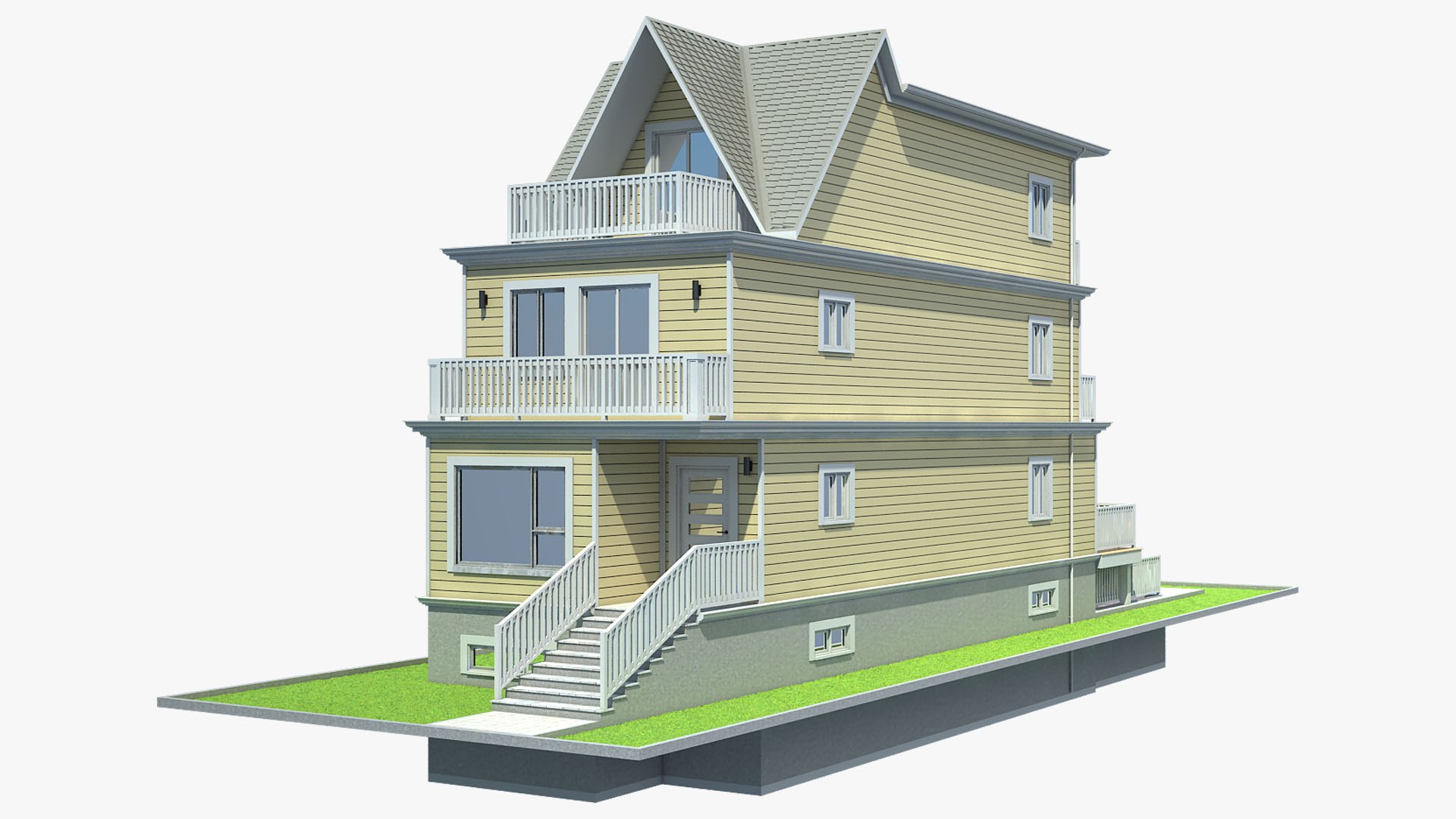 Family House Model - TurboSquid 1673518