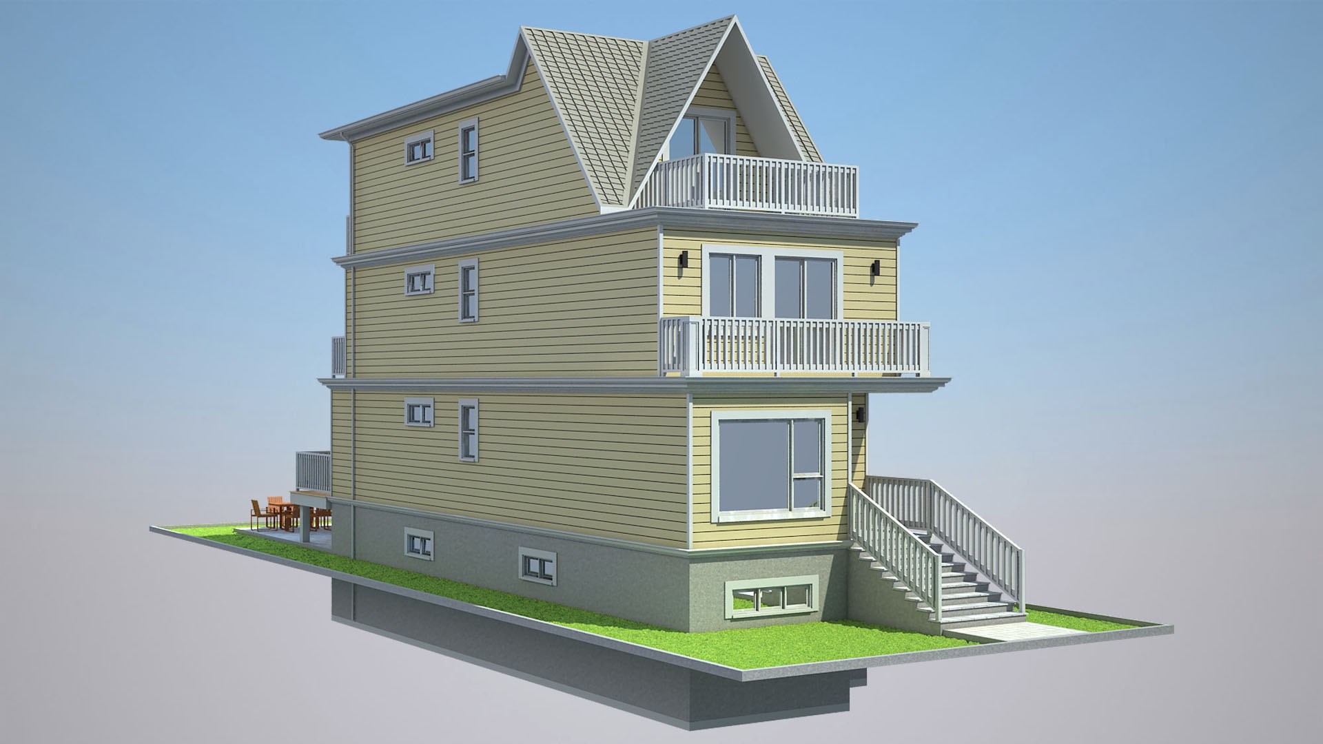 Family House Model - TurboSquid 1673518