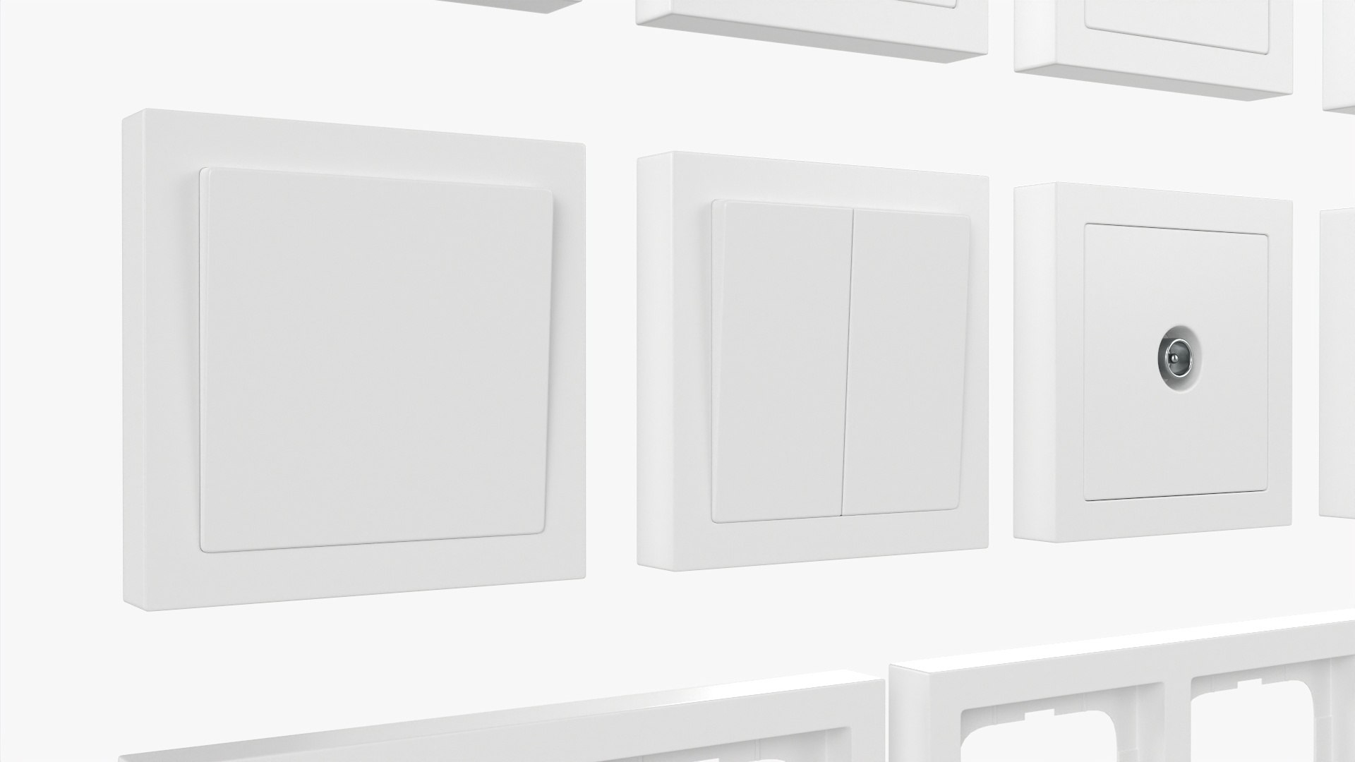 3D Outlet Frame Set EU US UK White - TurboSquid 1809458