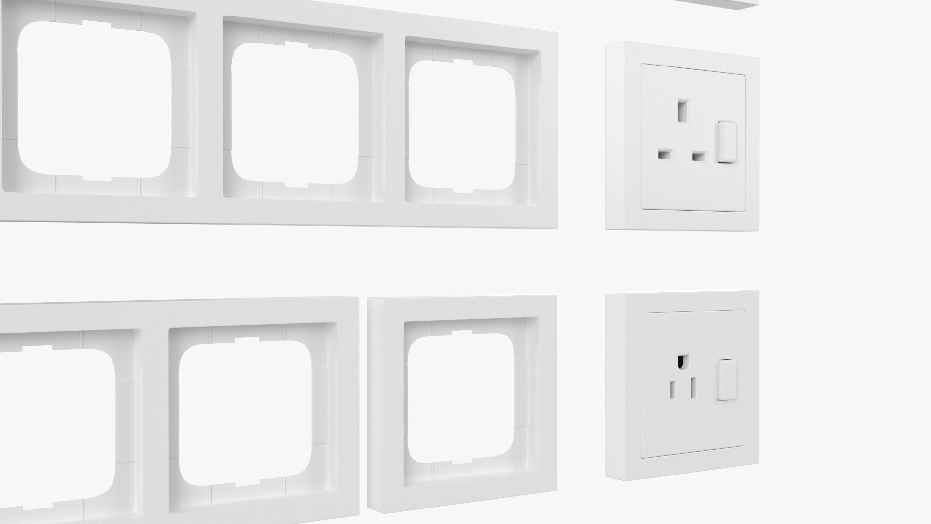 3D Outlet Frame Set EU US UK White - TurboSquid 1809458