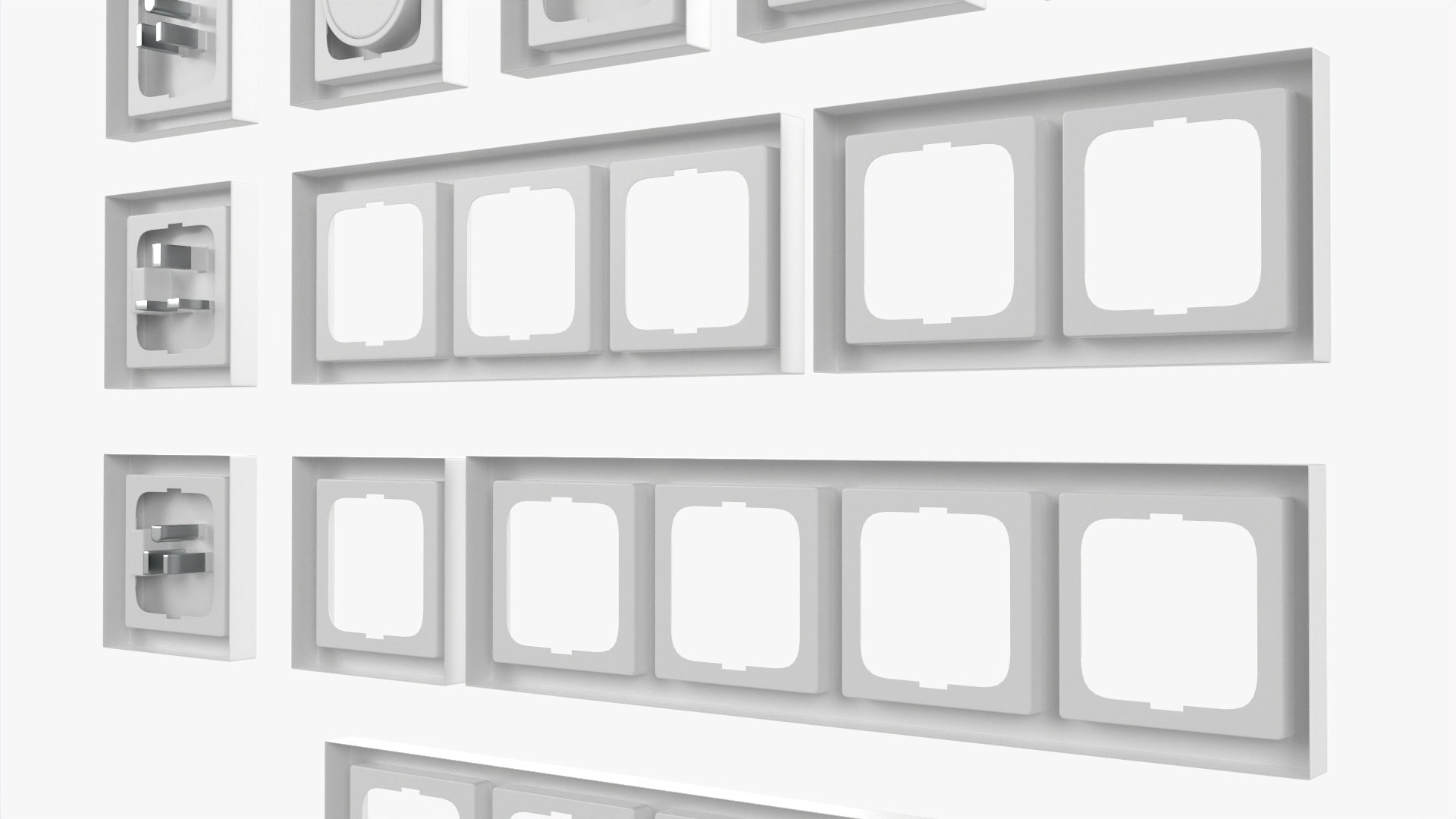 3D Outlet Frame Set EU US UK White - TurboSquid 1809458