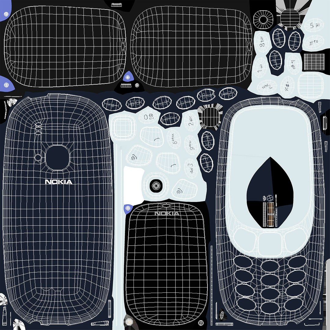 Blue Nokia 3310 New Lights On 3D Model - TurboSquid 2269797