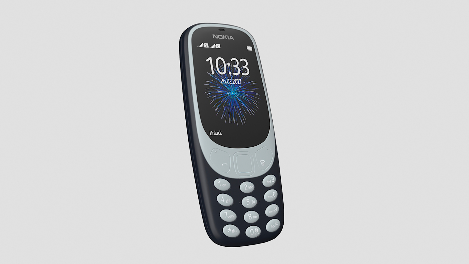 Blue Nokia 3310 New Lights On 3D Model - TurboSquid 2269797