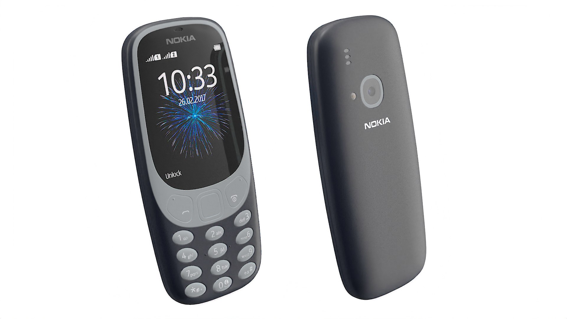 Blue Nokia 3310 New Lights On 3D Model - TurboSquid 2269797
