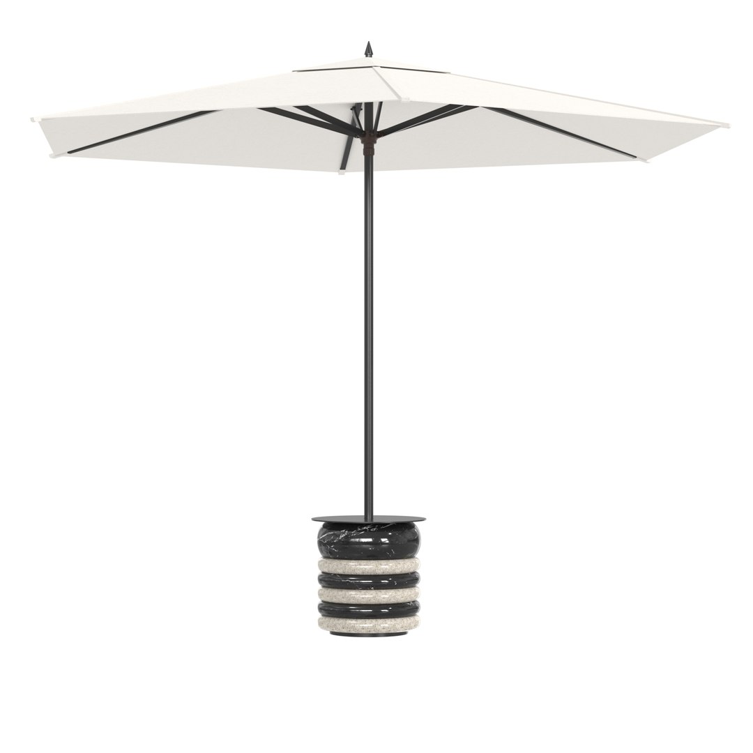 Contemporary Black White Parasol Base Body Nero Marquina White Marble ...
