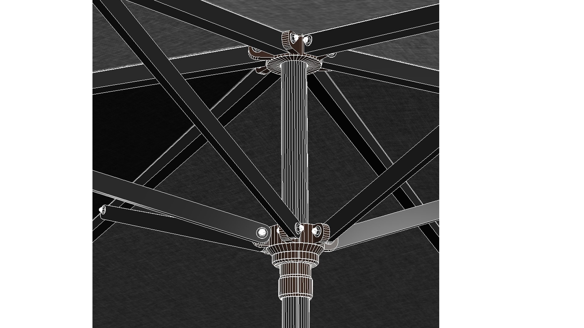 Contemporary Black White Parasol Base Body Nero Marquina White Marble ...