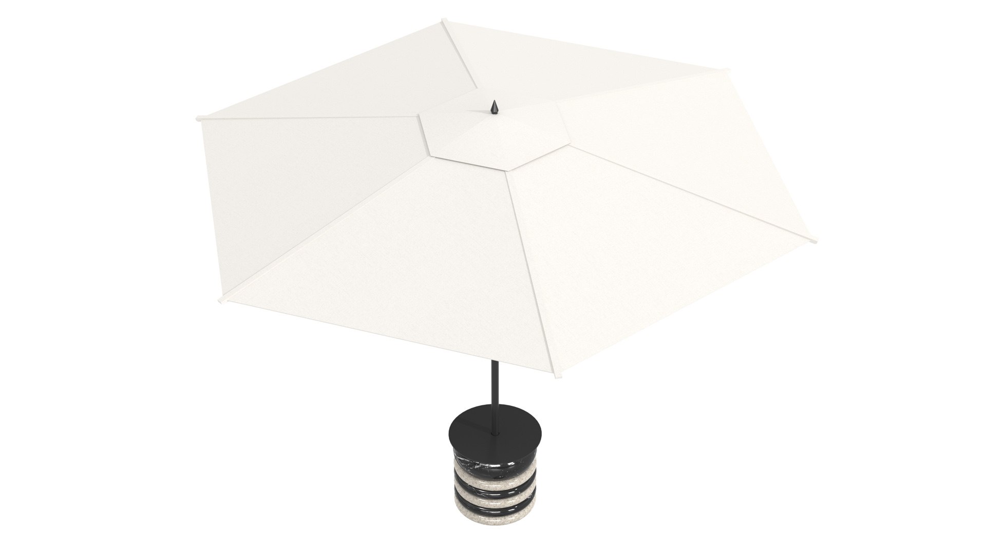 Contemporary Black White Parasol Base Body Nero Marquina White Marble ...