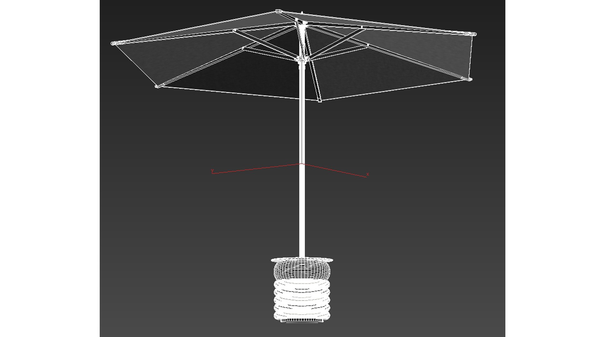Contemporary Black White Parasol Base Body Nero Marquina White Marble ...