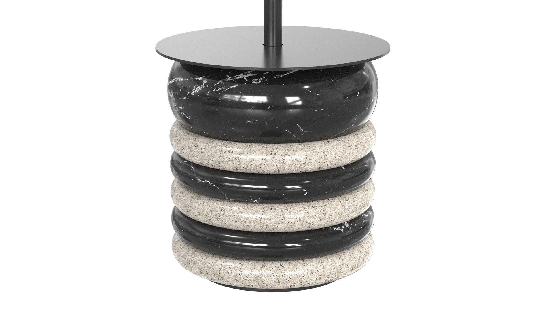 Contemporary Black White Parasol Base Body Nero Marquina White Marble ...