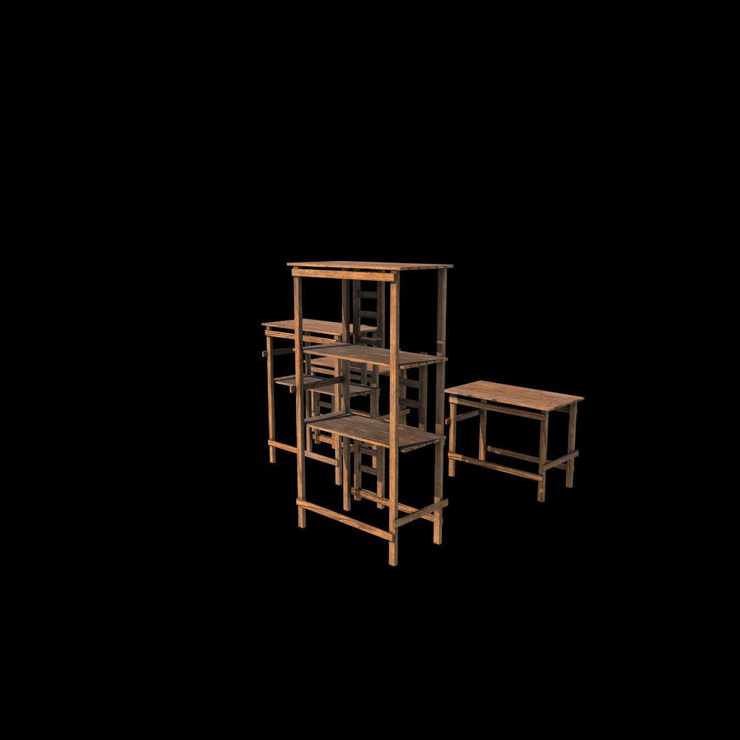 Wood Scaffolding 3D Model Model - TurboSquid 2363062