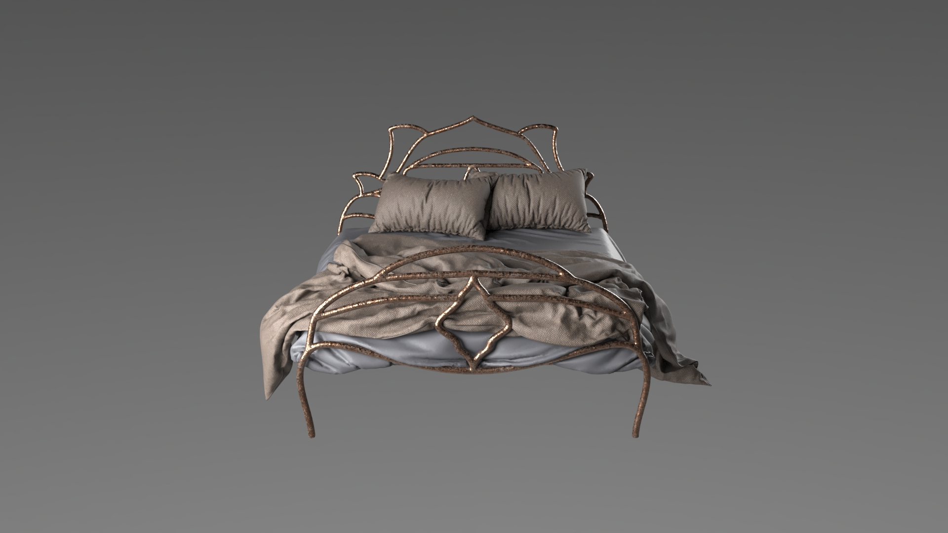 3D Old Rusted Copper Bed - TurboSquid 2020414