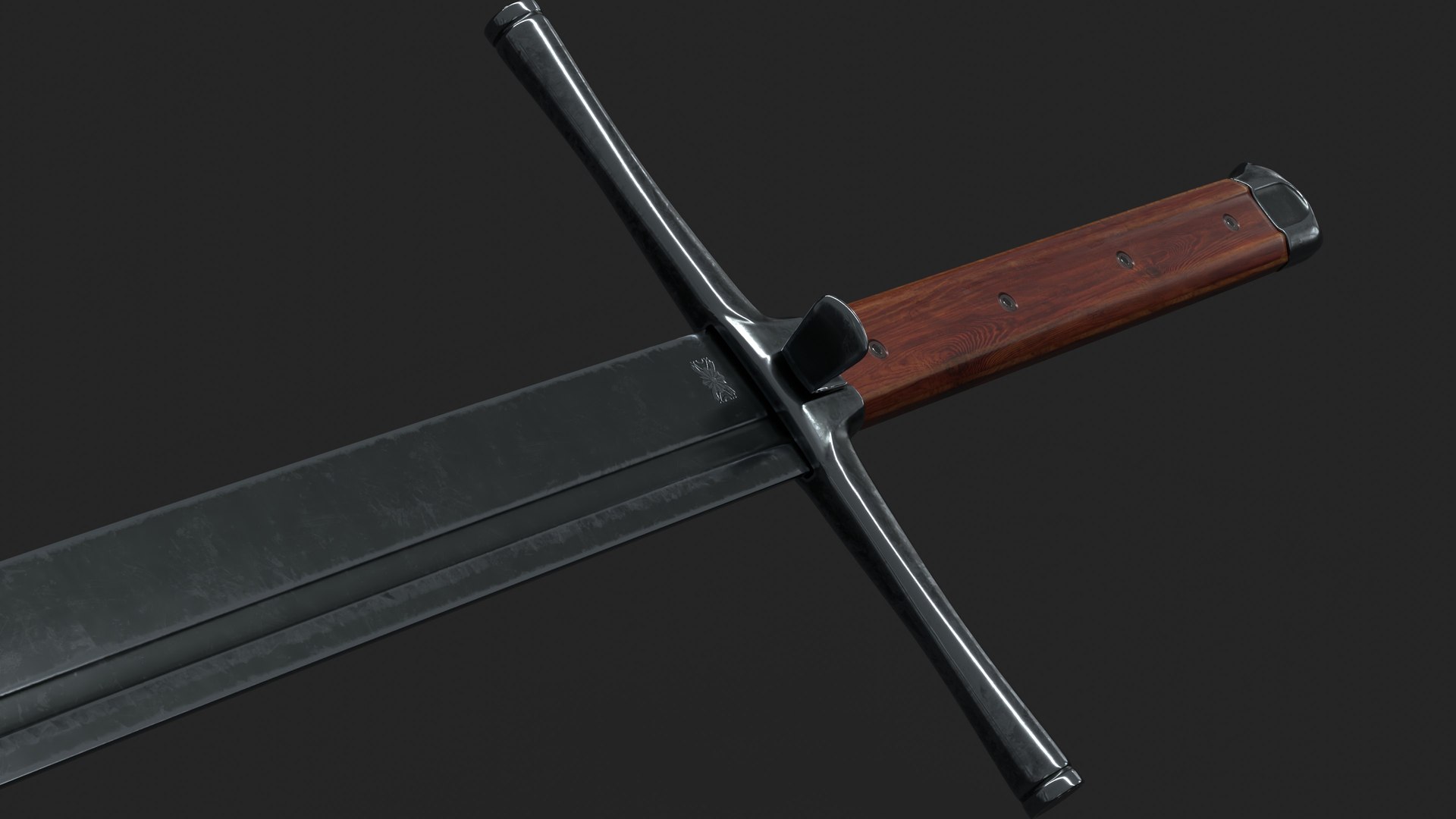3D Kriegsmesser Sword Low-poly - TurboSquid 2414641