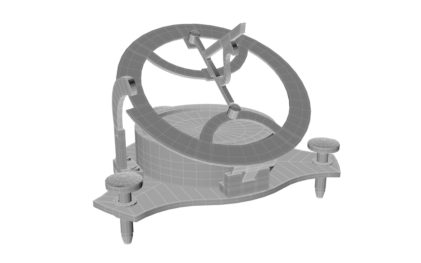 Sundial Compass Open 3D Model - TurboSquid 2027498