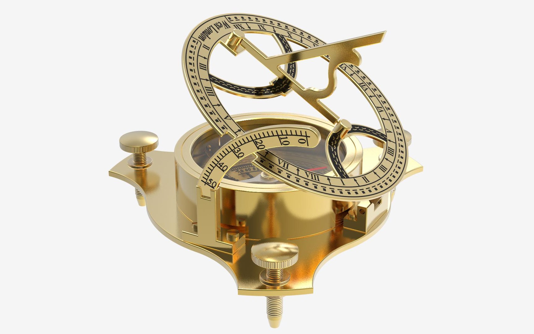 Sundial Compass Open 3D Model - TurboSquid 2027498